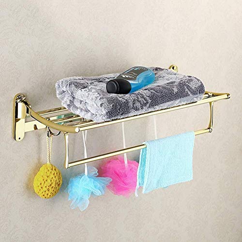 OMOONS Towel Rack European Bathroom Towel Holder Folding Hook Activity Towel Rack Bathroom Accessory