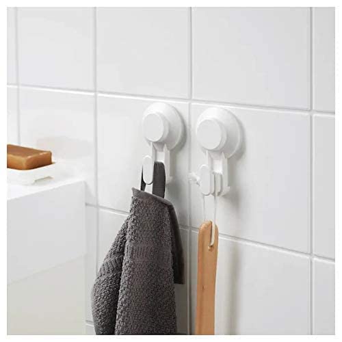 Ikea TISKEN Hook with Suction Cup, White(Pack of 2)