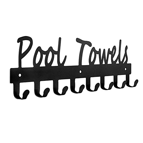 Tiabiaya Pool Towel Hooks for Bathroom Wall Mount Towel Towel Holder Carbon Steel Organizer Indoor Outdoor for Towel