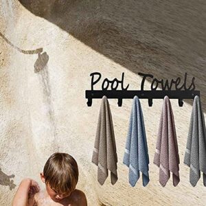 Tiabiaya Pool Towel Hooks for Bathroom Wall Mount Towel Towel Holder Carbon Steel Organizer Indoor Outdoor for Towel