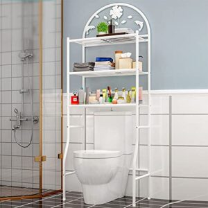 xuthusman over the toilet storage rack 3 tier space saver rack metal bathroom shelf organizer white 70.9 * 24.4 * 12.6in (white)