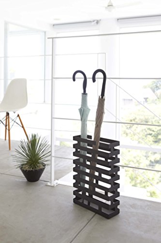 Hang or Stand Wide Modern Umbrella Rack in Black Finish