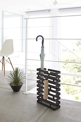 Hang or Stand Wide Modern Umbrella Rack in Black Finish