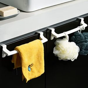 morobor over door towel rail holder,2pcs cabinet door towel rack, hanging holder towel holder for cupboard drawer cabinet (abs, white)