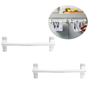 Morobor Over Door Towel Rail Holder,2pcs Cabinet Door Towel Rack, Hanging Holder Towel Holder for Cupboard Drawer Cabinet (ABS, White)