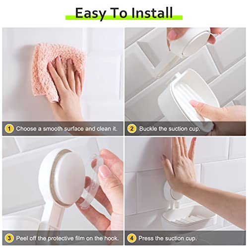 Uten Shower Caddy Suction Cup Shower Shelf Suction Shower Basket & Toothbrush Holder, 3-in-1 Bathroom Shelves Easy Installation Removable Powerful Shower Organizer, Waterproof Shower Storage.