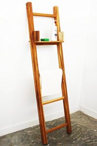 haussmann teak towel ladder 18 x 64 in h adj shelf teak oil