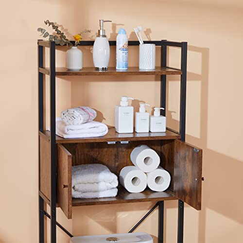 Argatin Over-The-Toilet Storage,Toilet Storage Rack Space-Saving Bathroom Oragnizer Rack, with Cupboard and Shelves