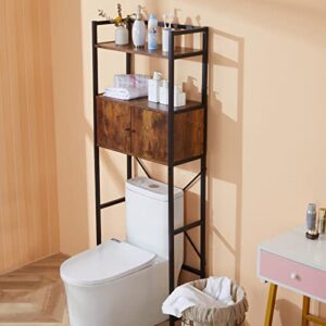 Argatin Over-The-Toilet Storage,Toilet Storage Rack Space-Saving Bathroom Oragnizer Rack, with Cupboard and Shelves