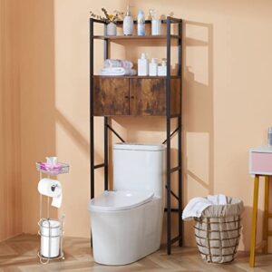 Argatin Over-The-Toilet Storage,Toilet Storage Rack Space-Saving Bathroom Oragnizer Rack, with Cupboard and Shelves