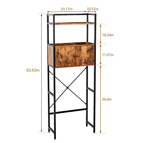 Argatin Over-The-Toilet Storage,Toilet Storage Rack Space-Saving Bathroom Oragnizer Rack, with Cupboard and Shelves