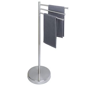 alise swing towel bar stand towel rack hand towel holder towel hanger freestanding headband holder for bathroom vanity countertop table kitchen,goy9030-ls sus304 stainless steel brushed nickel