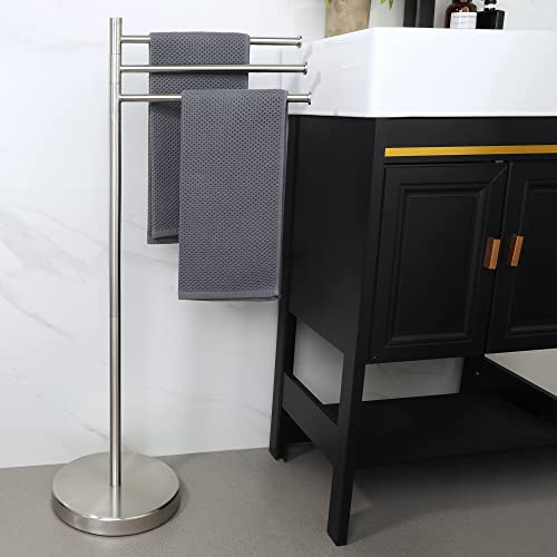 Alise Swing Towel Bar Stand Towel Rack Hand Towel Holder Towel Hanger Freestanding Headband Holder for Bathroom Vanity Countertop Table Kitchen,GOY9030-LS SUS304 Stainless Steel Brushed Nickel