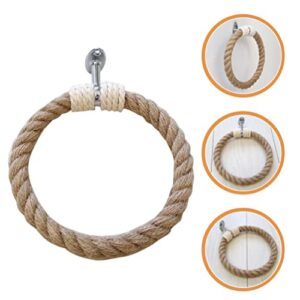 CLISPEED Towel Ring Wall Mounted Towel Rack Nautical Rope Bath Towel Hangers Vintage Hand Towel Holder for Shower Bathroom Bedroom