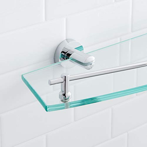 H&S Naiture Collection Tempered Glass Shelf in Chrome Finish