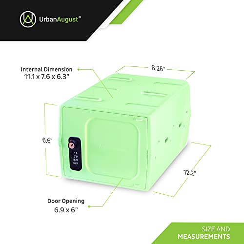 Urban August Dual Combination & Keyed Lockbox - Lockable Box for Everyday Use - Multi-Purpose lock for Home & Office Safety - Made of Industrial-Grade Plastic - One Size (Spring Green)