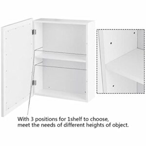 Bamc Bathroom Mirror Cabinet Wall Mounted Kitchen Medicine Storage Adjustable Shelf Storage Cabinet Organizer Cabinet Medicine cabinets Bathroom Storage Cabinet, 1475684, White, L 20''x W 6''x H 26''