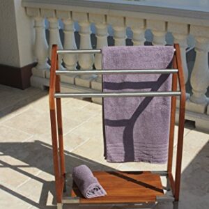 AquaTeak Sula Teak & Stainless Steel Towel Stand