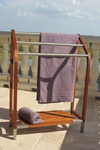 AquaTeak Sula Teak & Stainless Steel Towel Stand