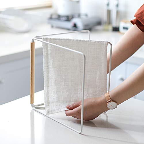 Yizhichu1990 Kitchen Bathroom Punch-Free Folding rag Stand Towel Rack Holder,Top Vertical Rail Dishcloth Storage Rack