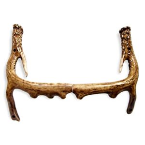 mountain mikes - antler bath towel rack - decor inspired by the great outdoors - durable replicated deer antlers - easy assembly - 16” to 24” wide