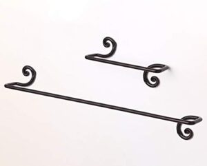 rtzen wrought iron bathroom accessories set, decorative hand towel bar and body towel bar hanger