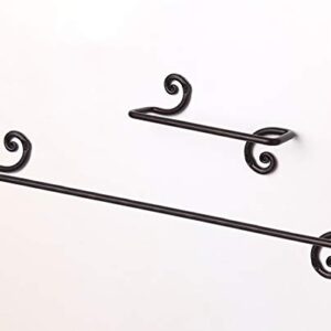 RTZEN Wrought Iron Bathroom Accessories Set, Decorative Hand Towel Bar and Body Towel Bar Hanger