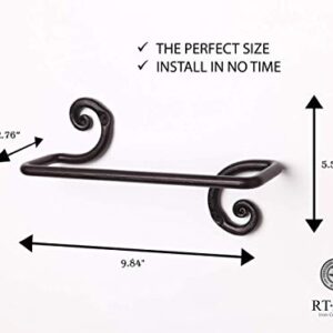 RTZEN Wrought Iron Bathroom Accessories Set, Decorative Hand Towel Bar and Body Towel Bar Hanger