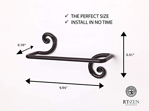 RTZEN Wrought Iron Bathroom Accessories Set, Decorative Hand Towel Bar and Body Towel Bar Hanger