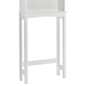 MENGK Over-The-Toilet Bathroom Cabinet with Shelf and Two Doors Space-Saving Storage, Easy to Assemble, White