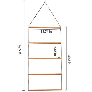 CNMUDONSI Blanket Ladders for The Living Room Wood Farmhouse Decorative Ladder for Towels 5 Rungs Bath Towel Rack Bar Storage (FBA-BTR878)