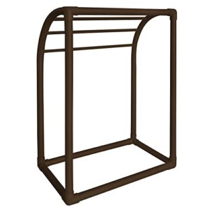 Pool Bins 5 Bar Outdoor Towel Rack - Free Standing Poolside Storage Organizer - Also Stores Floats, Paddles and Noodles, (23" L x 37.5" W x 49.5 H), Brown