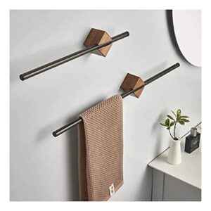 bath towel holder, adjustable towel bar, stainless steel wall mount towel holder, self adhesive bathroom towel holder, bath towel bar towel hanger for bathroom (black 16 inch)