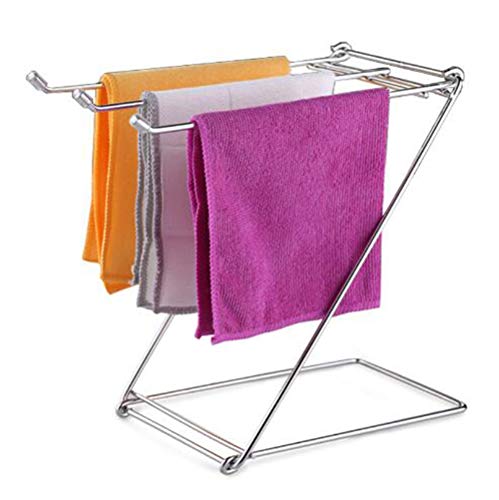 Z Fingertip Guest Towel Holder Free-Standing Bathroom Vanities Countertops, Foldable Stainless Steel Towel Rack to Store and Dry Small Towels