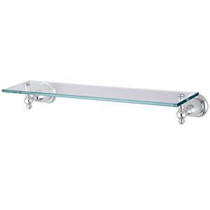 kingston brass ba7979c english vintage glass shelf , polished chrome,20-1/2"