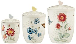 lenox butterfly meadow 3-piece canister set, 6.60 lb, multi