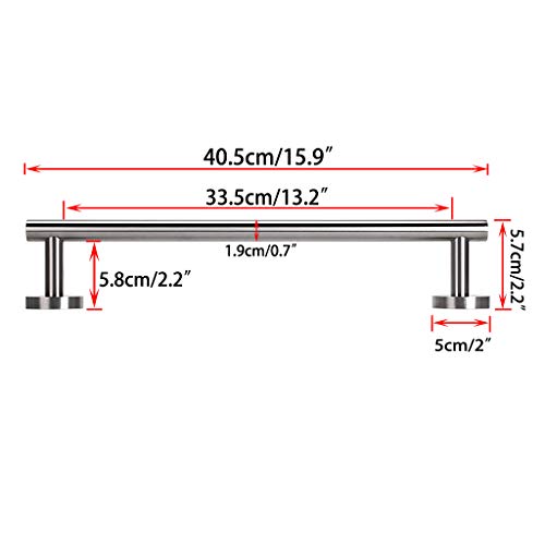 Sumnacon 16 Inch Towel Bar Towel Rod with Screws，Solid Wall-Mounted Stainless Steel Towel Rack Hanger Holder Organizer for Bathroom Kitchen, Silver