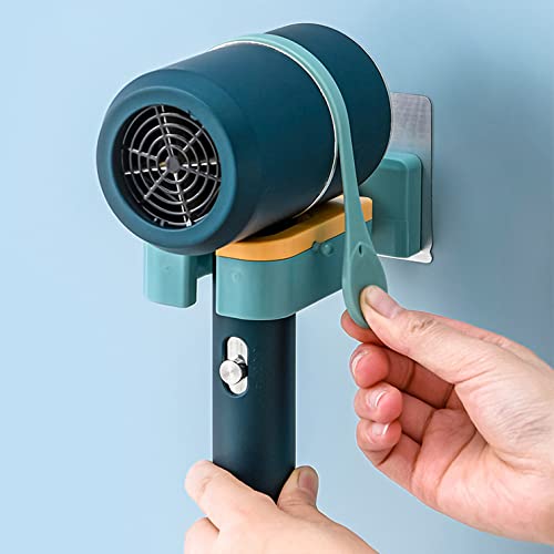 Adjustable Hair Dryer Holder, Rotatable Blow Dryer Holder Wall Mounted No Drilling Hair Care Tools Holder, Self Adhesive Blow Dryer Hanging Rack