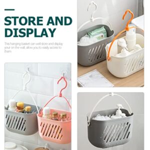 Kichvoe Shower Caddy Hanging 2Pcs Plastic Hanging Storage Basket Hanging Shower Caddy Kitchen Ginger Garlic Vegetable Organizer Basket with Hook for Bathroom Kitchen Bath Toy Storage