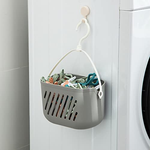 Kichvoe Shower Caddy Hanging 2Pcs Plastic Hanging Storage Basket Hanging Shower Caddy Kitchen Ginger Garlic Vegetable Organizer Basket with Hook for Bathroom Kitchen Bath Toy Storage