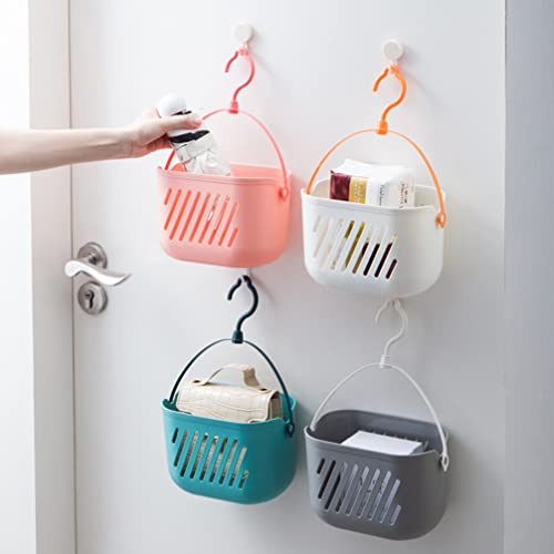 Kichvoe Shower Caddy Hanging 2Pcs Plastic Hanging Storage Basket Hanging Shower Caddy Kitchen Ginger Garlic Vegetable Organizer Basket with Hook for Bathroom Kitchen Bath Toy Storage