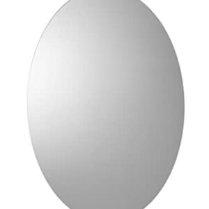 Croydex Davenport Oval, Recessed or Surface Mount, Hang 'n' Lock Easy Installation Medicine Cabinet, 21W x 31H, Aluminum