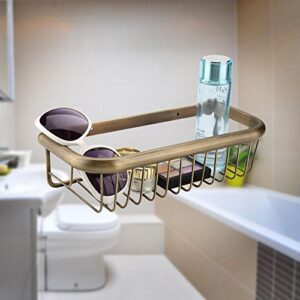 Yosoo Solid Copper Bathroom Shelf,Wall Mount Bathroom Shelf 30cm Solid Copper Shower Basket Bath Soap Shampoo Storage Holder