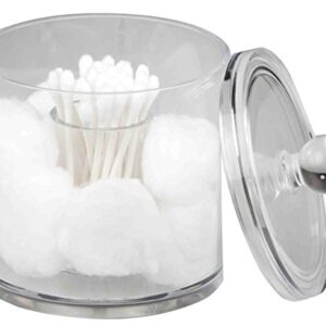 Home Basics Acrylic Cotton Ball and Swab Holder, Q-tip Storage Organizer, Clear