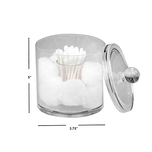 Home Basics Acrylic Cotton Ball and Swab Holder, Q-tip Storage Organizer, Clear