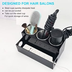 Hair Tool Organizer, Acrylic Hair Dryer Holder Blow Dryer Holder Bathroom Organizer Countertop for Curling Iron, Flat Iron, Blower, Hair Styling Tools and Accessories Organizer (Black)