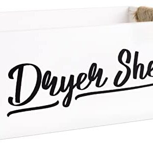 Uncle Bennie's Dryer Sheet Dispenser - Modern Farmhouse Dryer Sheet Holder for Laundry Room - Fabric Sheets Container Box - Laundry Organization & Storage, Off-White