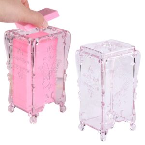 stzpronail butterfly cotton box nail storage clear pink acylic nail wipes cotton pad container makeup manicure organizer holder nail toos special box for nail enhancement storage