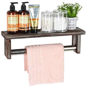 j jackcube design rustic bathroom shelf towel rack bathroom shelf organizer stainless towel bar hanger farmhouse décor over toilet - mk608a