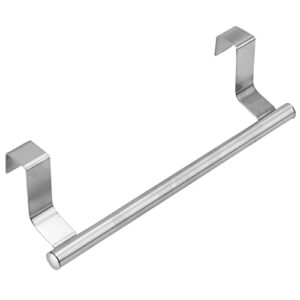 stainless steel kitchen towel holder, cupboard door towel rack bar holders for kitchen cabinet towel rag rack over door towel bar hanger, silver (9 inch)